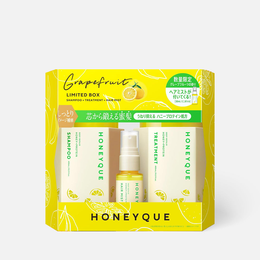 HONEYQUE Grapefruit Hair Care Limited Box Yellow 450 ml+450 ml+30 ml ...